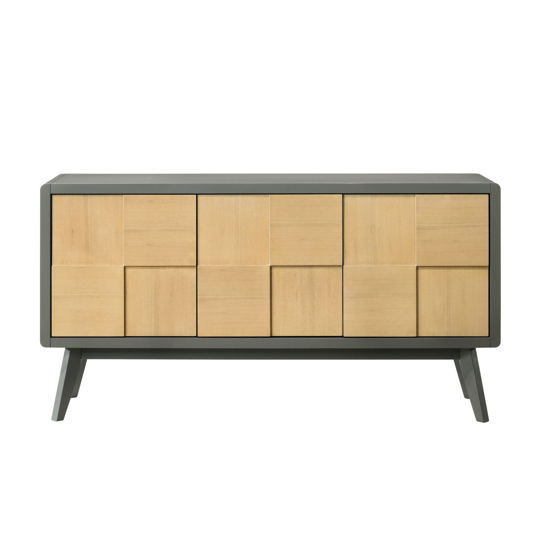 Latitude Run® Gray And Natural Server With Ash Veneer - Stylish Storage ...