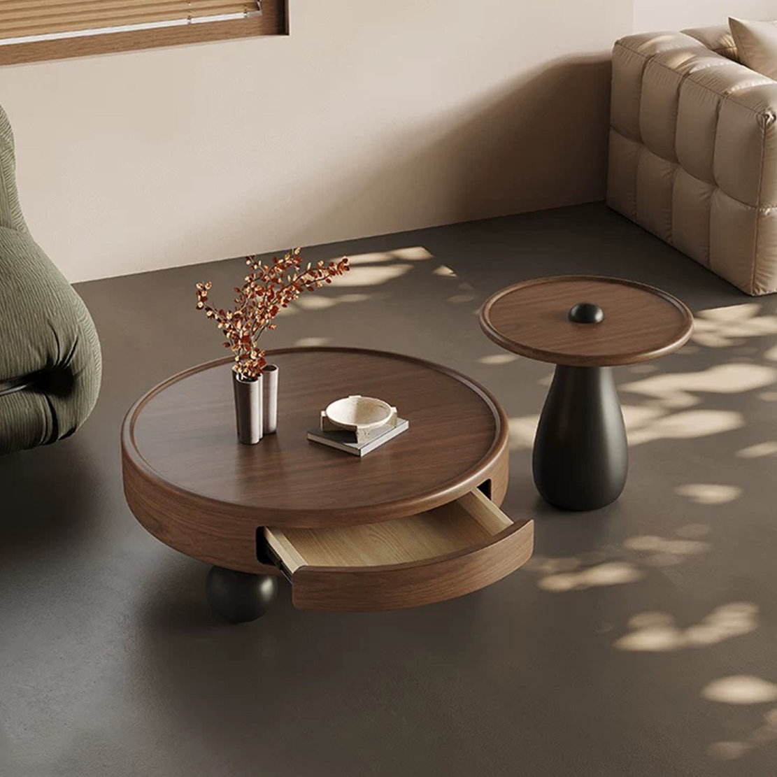 Hokku Designs Modern Minimalist Walnut Coffee Table Set | Wayfair