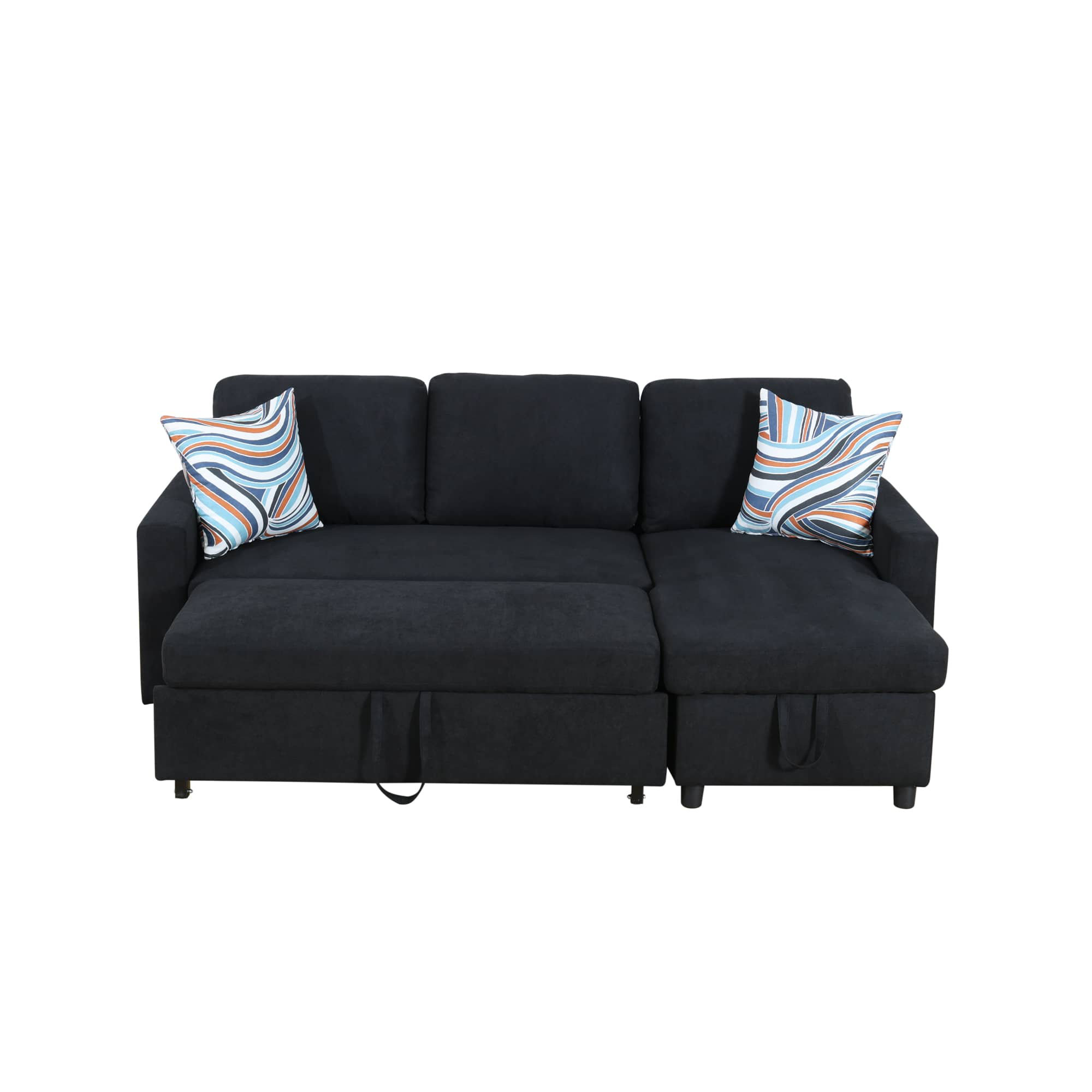 Latitude Run® KCG- 83" Wide 2-Piece Flannel Sofa Bed For Living Room ...