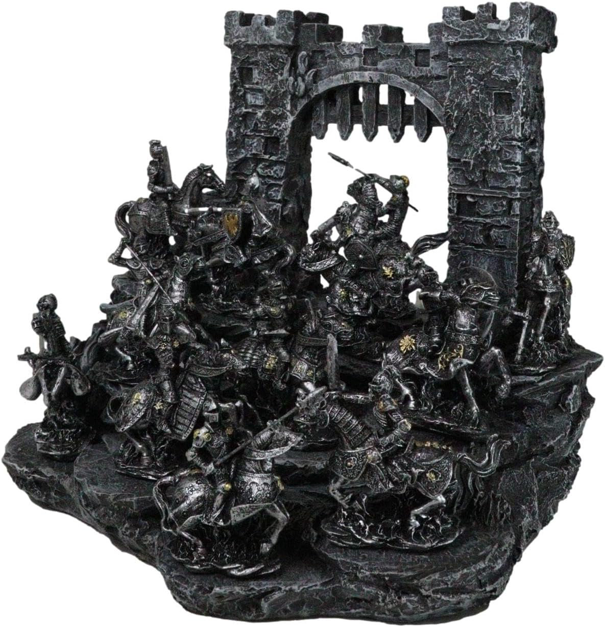 Millwood Pines Set Of 12 Mini Armored Knights On Horses And Medieval ...