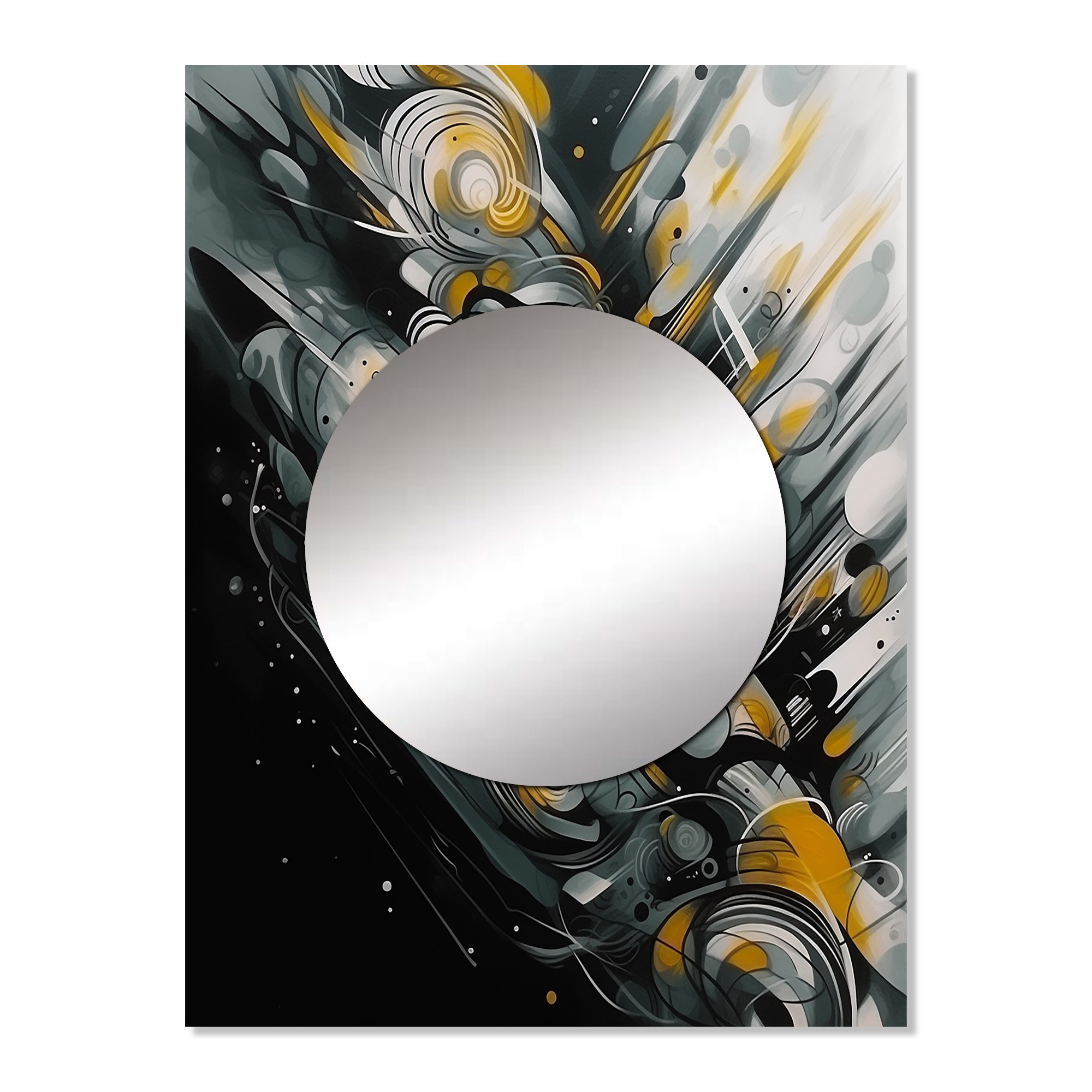 East Urban Home Grey And Yellow Infinite Geometry II - Modern Geometric ...