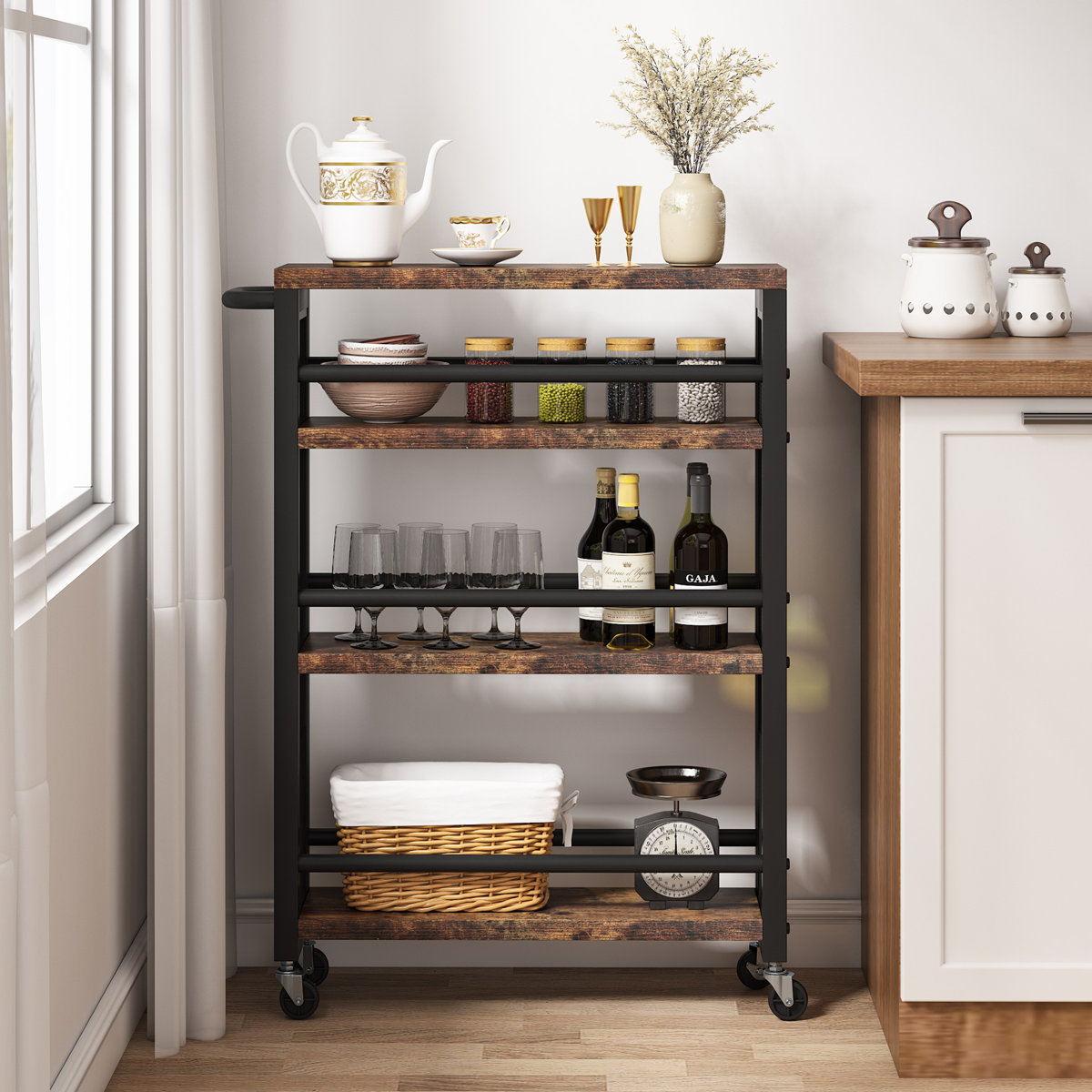 BLUEBELL Slim Rolling Kitchen Storage Cart & Reviews | Wayfair