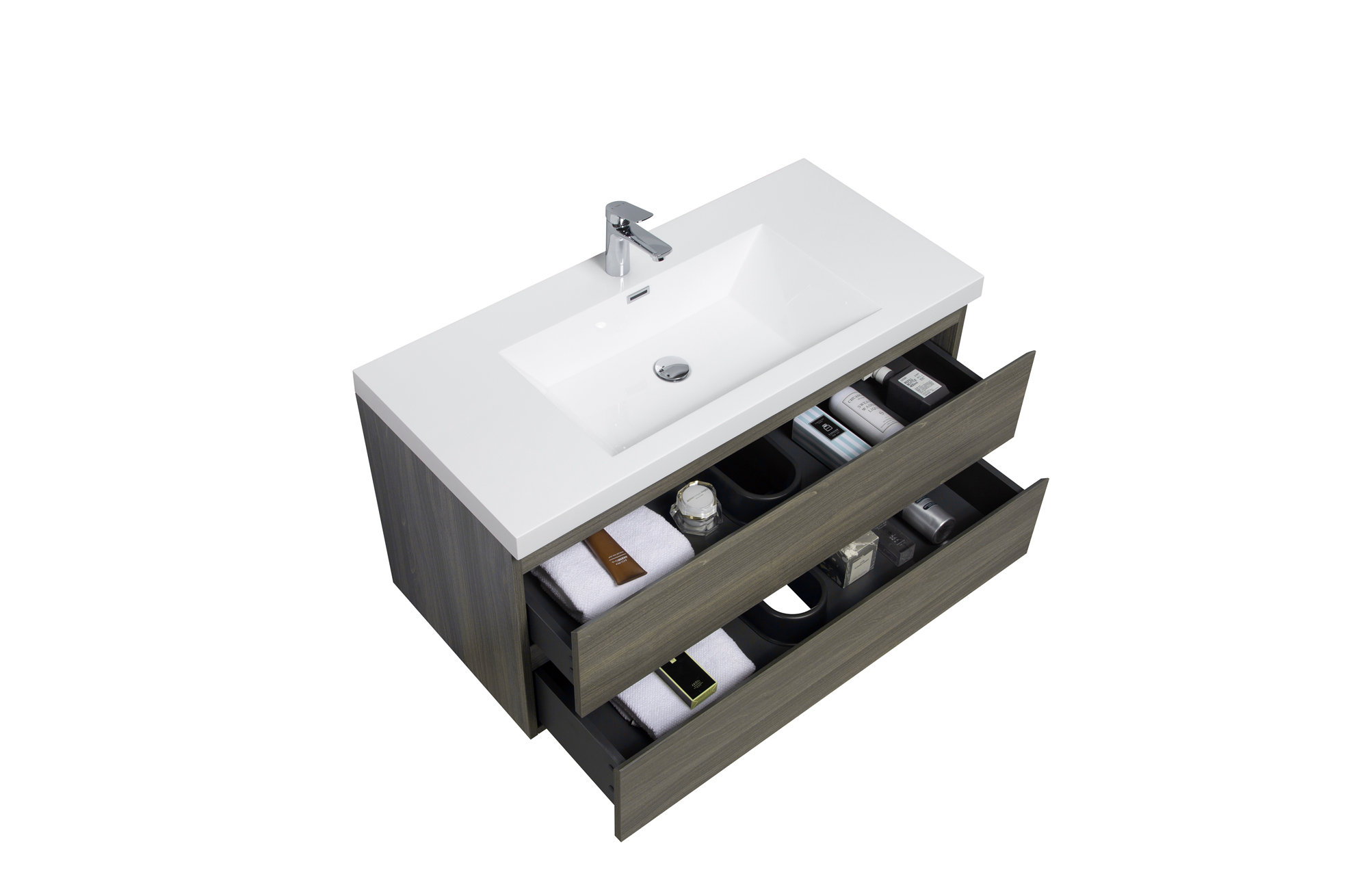 Latitude Run® 42" Floating Bathroom Vanity with Sink, Modern Wall ...