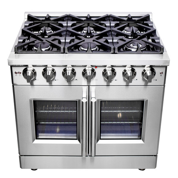 Forno Alta Qualita Massimo 36-Inch French Door Gas Range Stainless ...