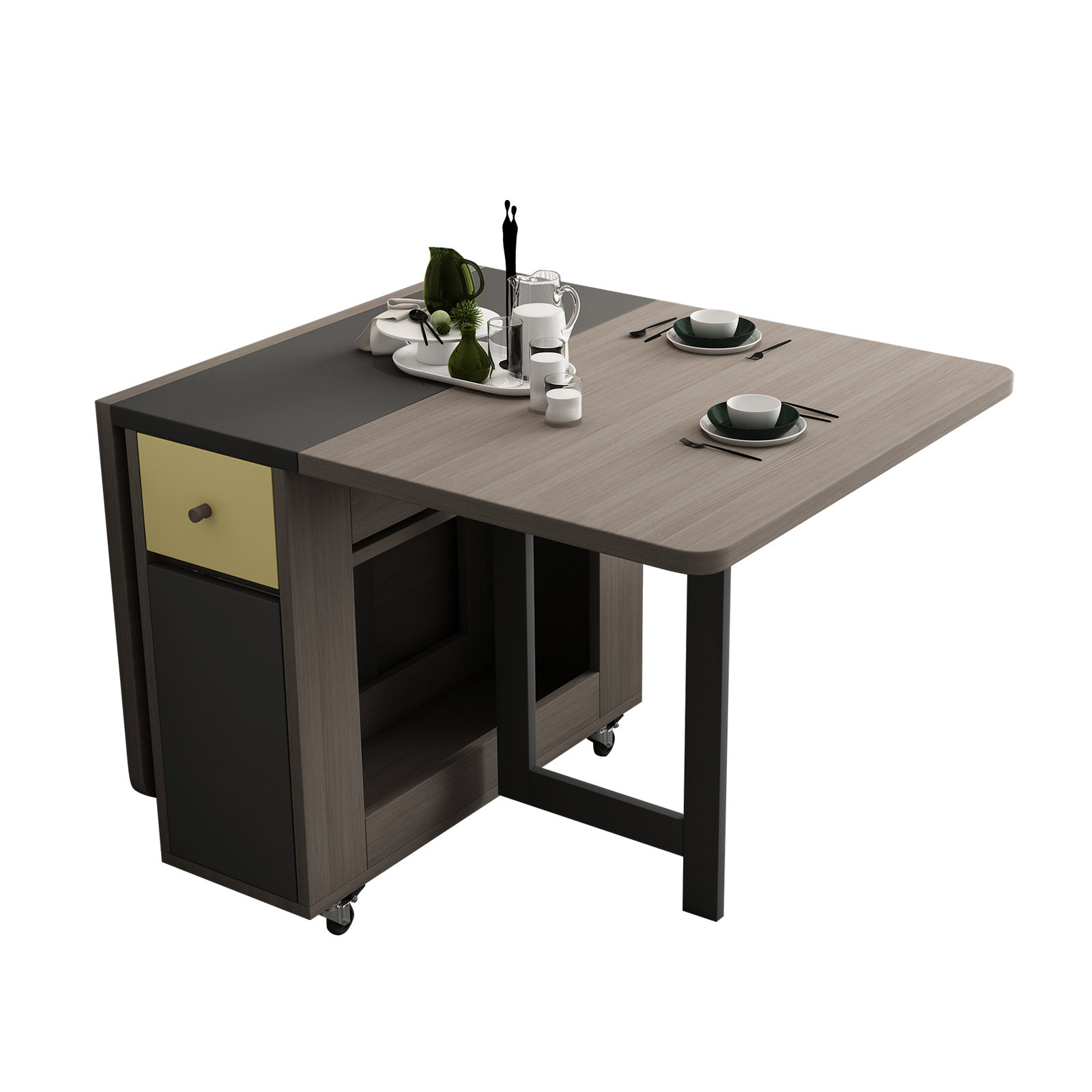 Ebern Designs Lynmarie 60 L x 31.5 W Extendable Drop Leaf Folding ...