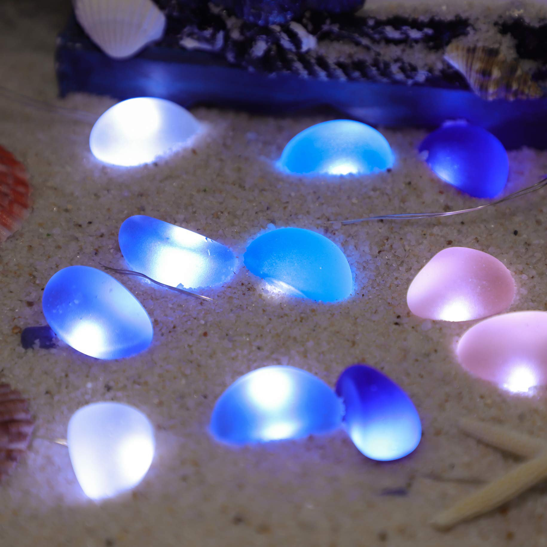 Wrought Studio Sea Glass String Lights Battery Operated Nautical Matt ...