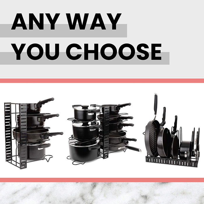 Rebrilliant Metal Rectangle Countertop / Cabinet Pot Rack & Reviews ...