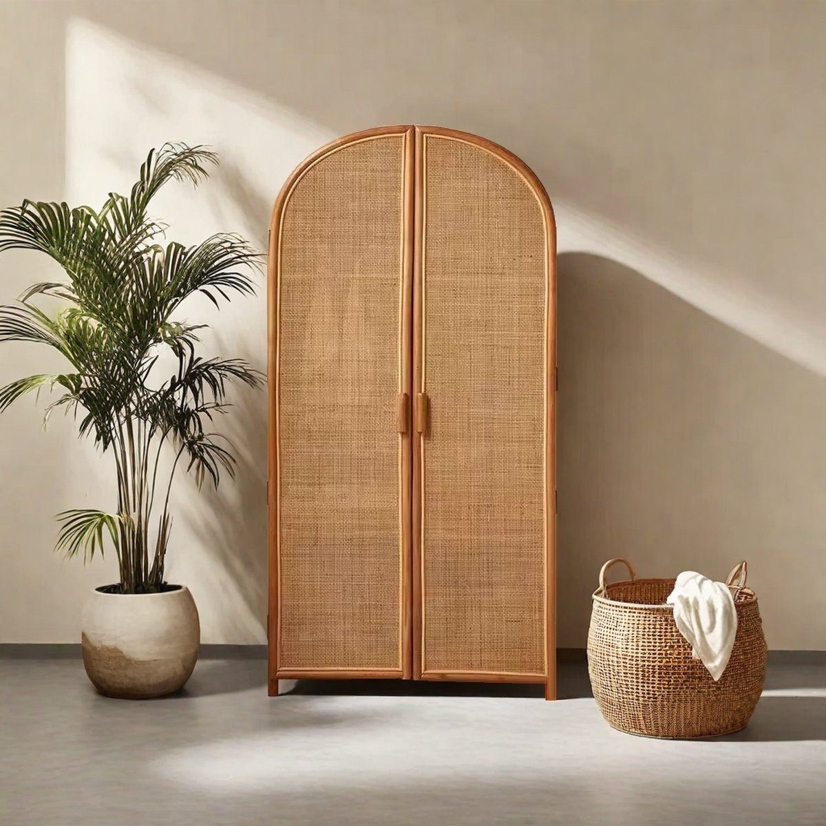 Bay Isle Home™ Japanese modern simple home rattan woven wardrobe | Wayfair