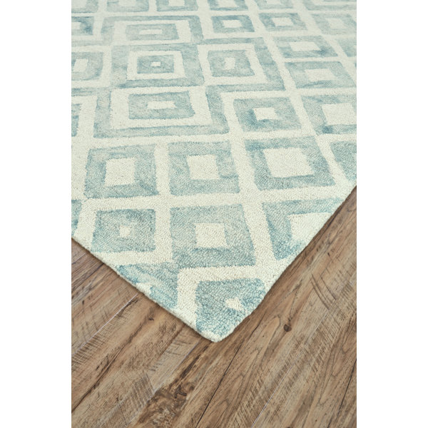 George Oliver Cummings Handmade Wool Green-Blue Slate Rug & Reviews ...