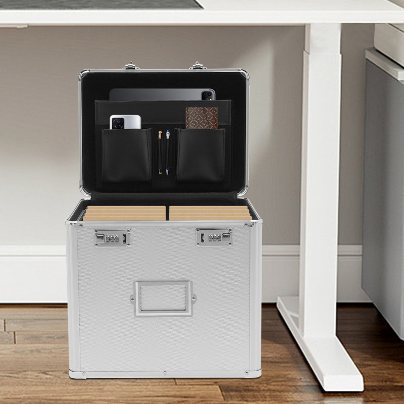 FRONG 13.4" H X 13.8" W Lockable File Organizer Storage Box & Reviews ...
