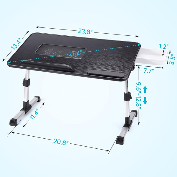 Inbox Zero Lamyia Laptop Desk, Adjustable Foldable Laptop Stand Bed ...