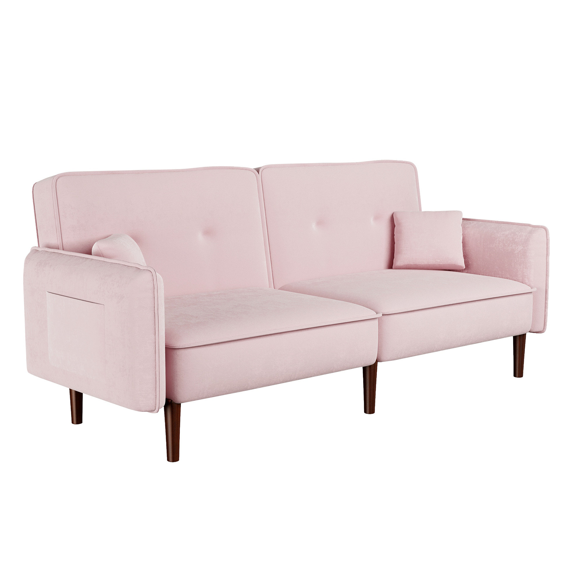 Mercer41 Rosely 75'' Velvet Square Arm Sleeper Convertible Sofa Bed ...