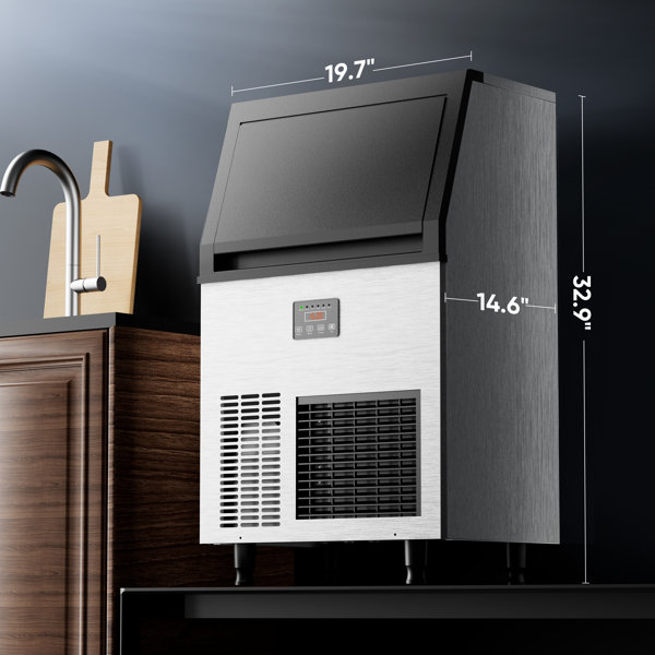 Coolake Commercial Ice Maker Machine 200lbs/24h, Air Cooled Under ...