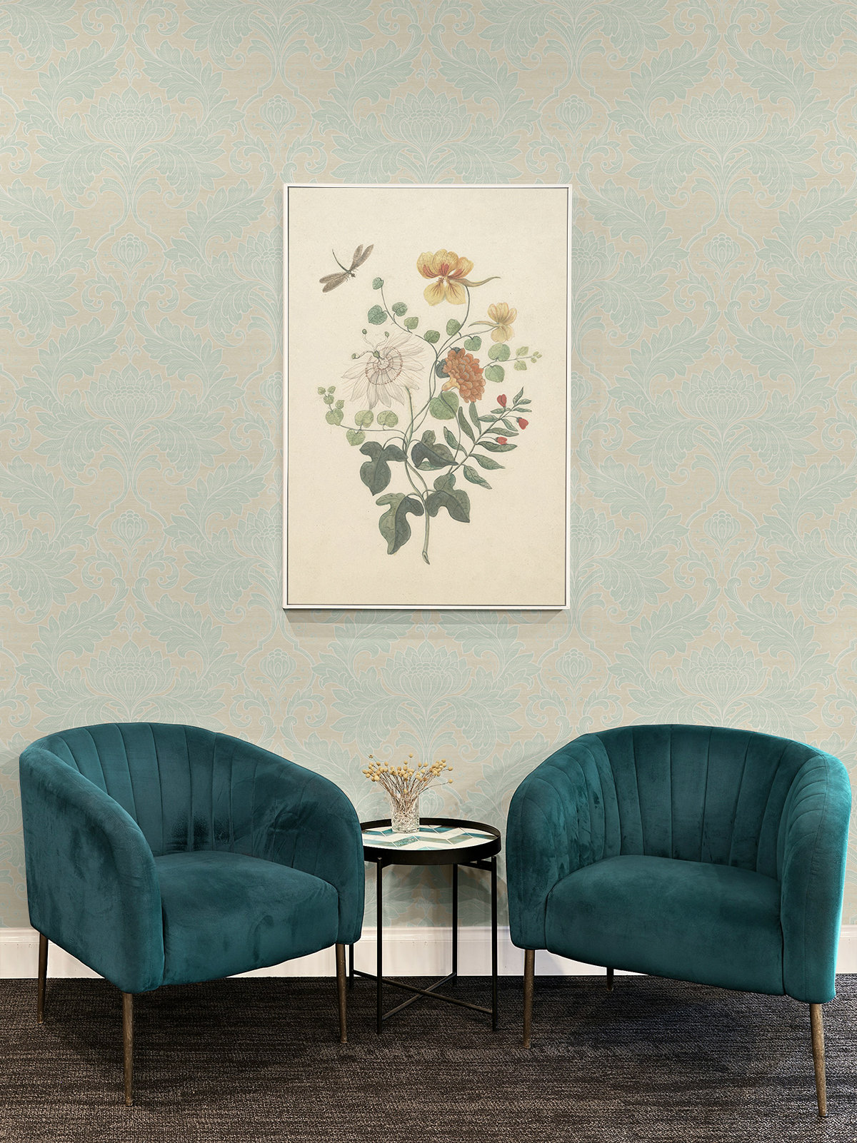 Seabrook Designs Metallic Lavender Tivoli Leaf Damask Unpasted ...