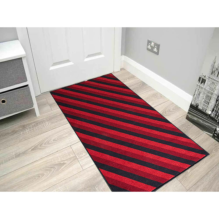 Ebern Designs Leuan Flatweave Red/Black Rug | Wayfair.co.uk