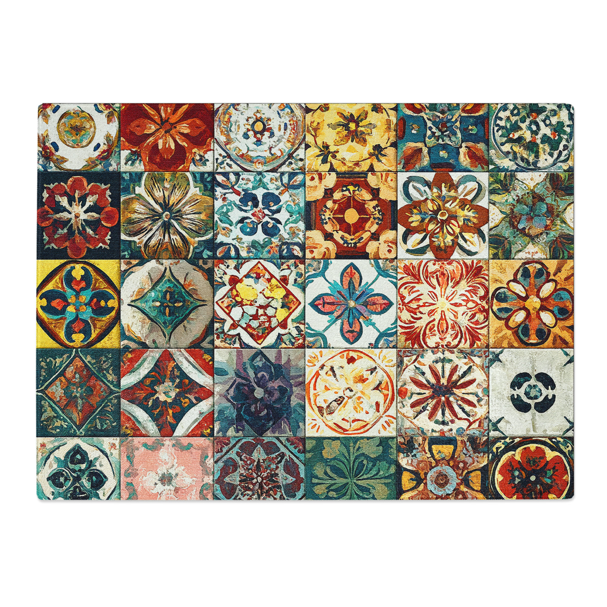 World Menagerie Patchwork Pattern Vol.1 Glass Chopping Board | Wayfair ...