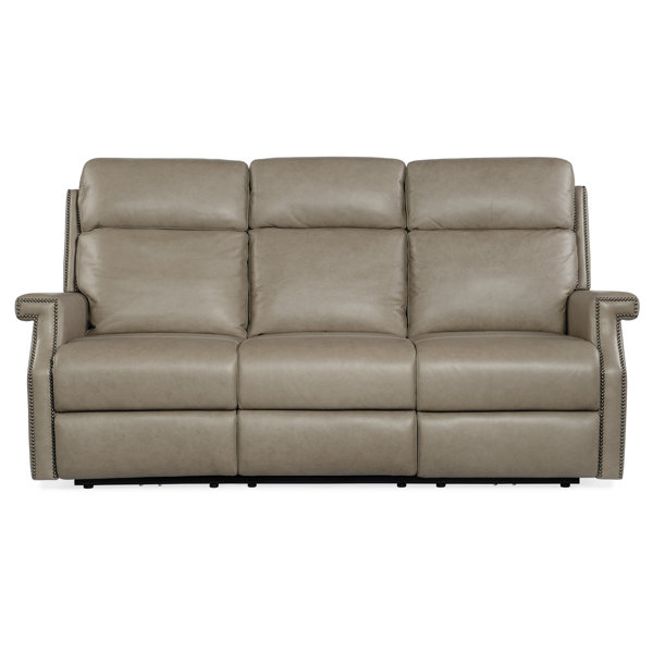 Hooker Furniture MS Vaughn 67.5'' Genuine Leather Rolled Arm Sofa ...