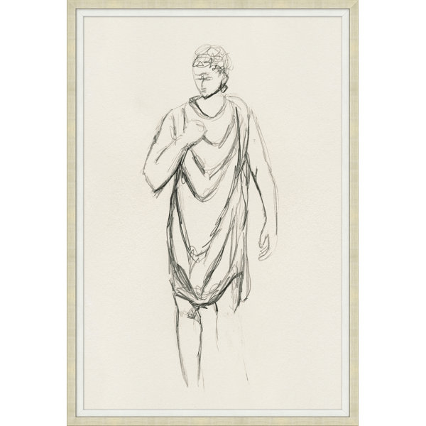 Wendover Art Group 'Contemplating Figure 2' - Picture Frame Drawing ...