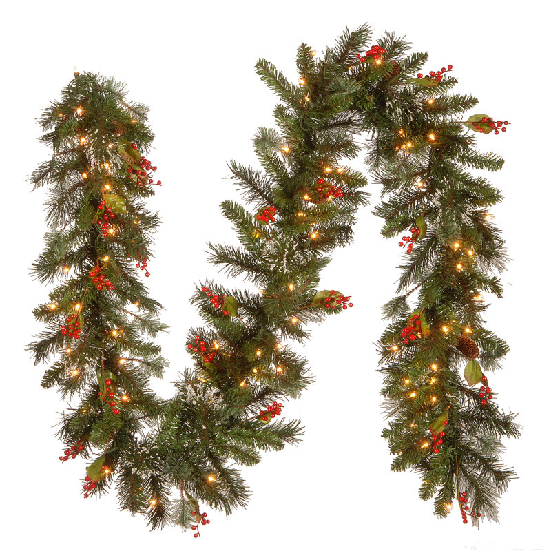 The Holiday Aisle® 9ft. Wintry Pine Garland with Clear Lights & Reviews ...