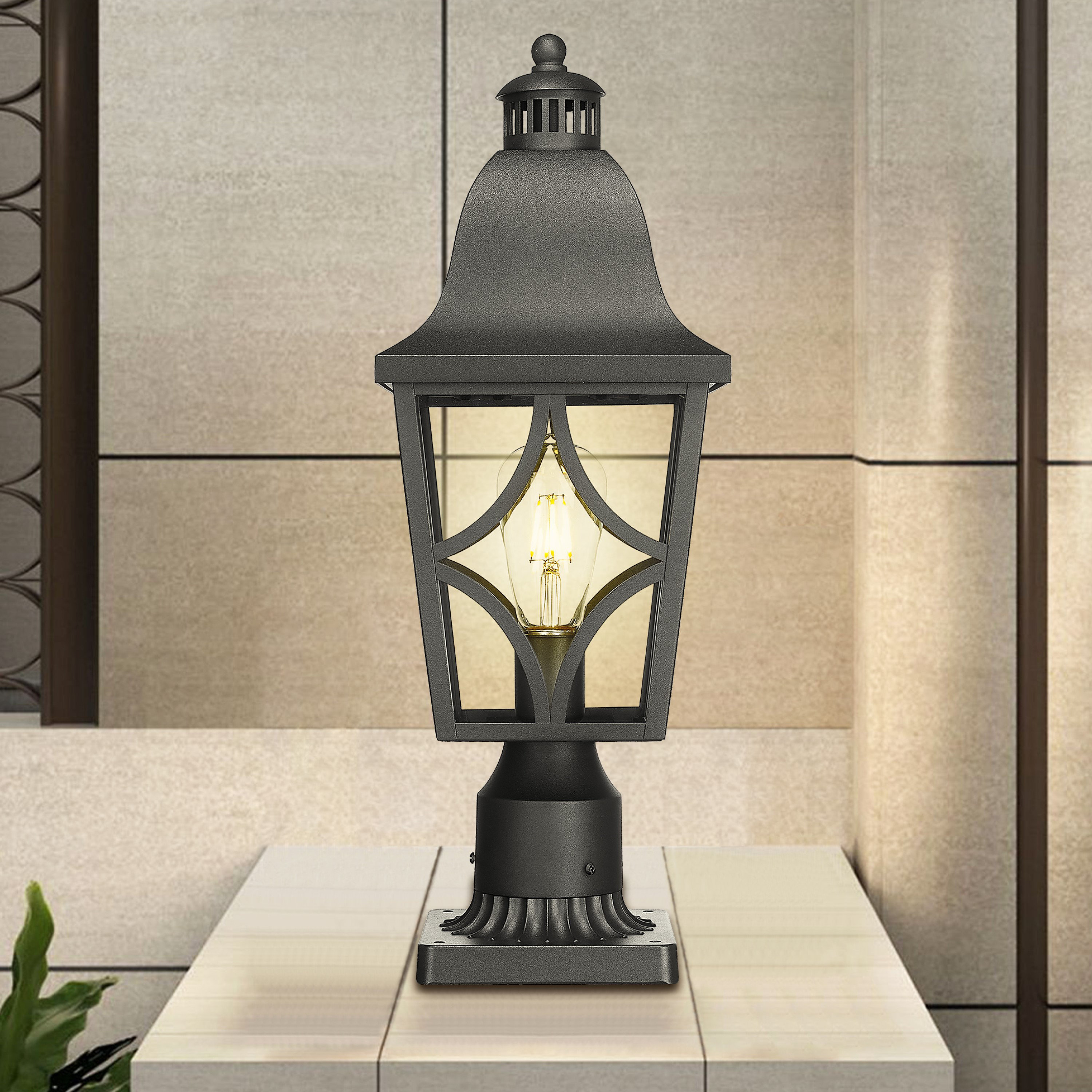 Ebern Designs Waterproof Outdoor Post Lights with Clear Glass - Wayfair ...