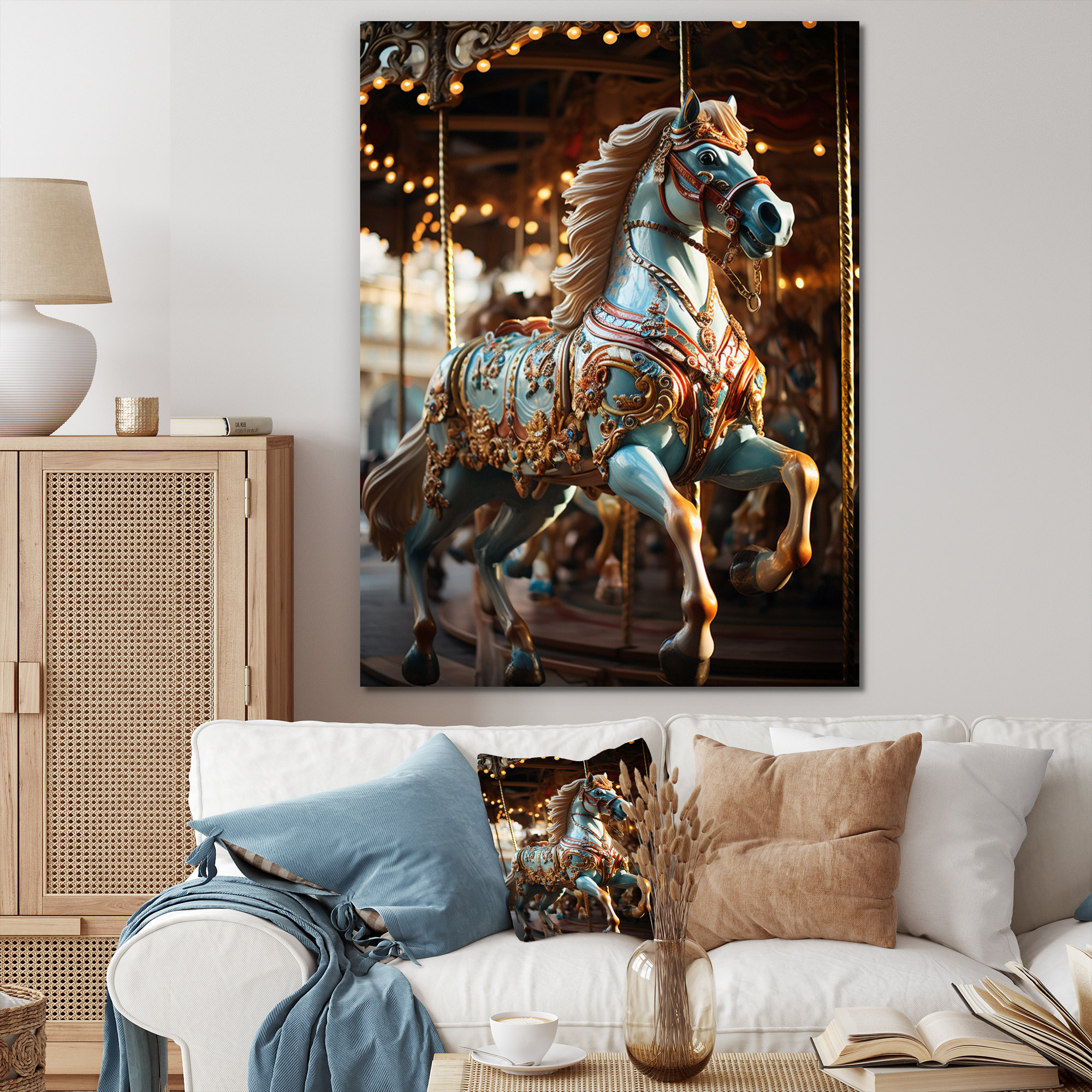 Red Barrel Studio® Xaylee Carousel Carousel Bliss Framed On Canvas ...
