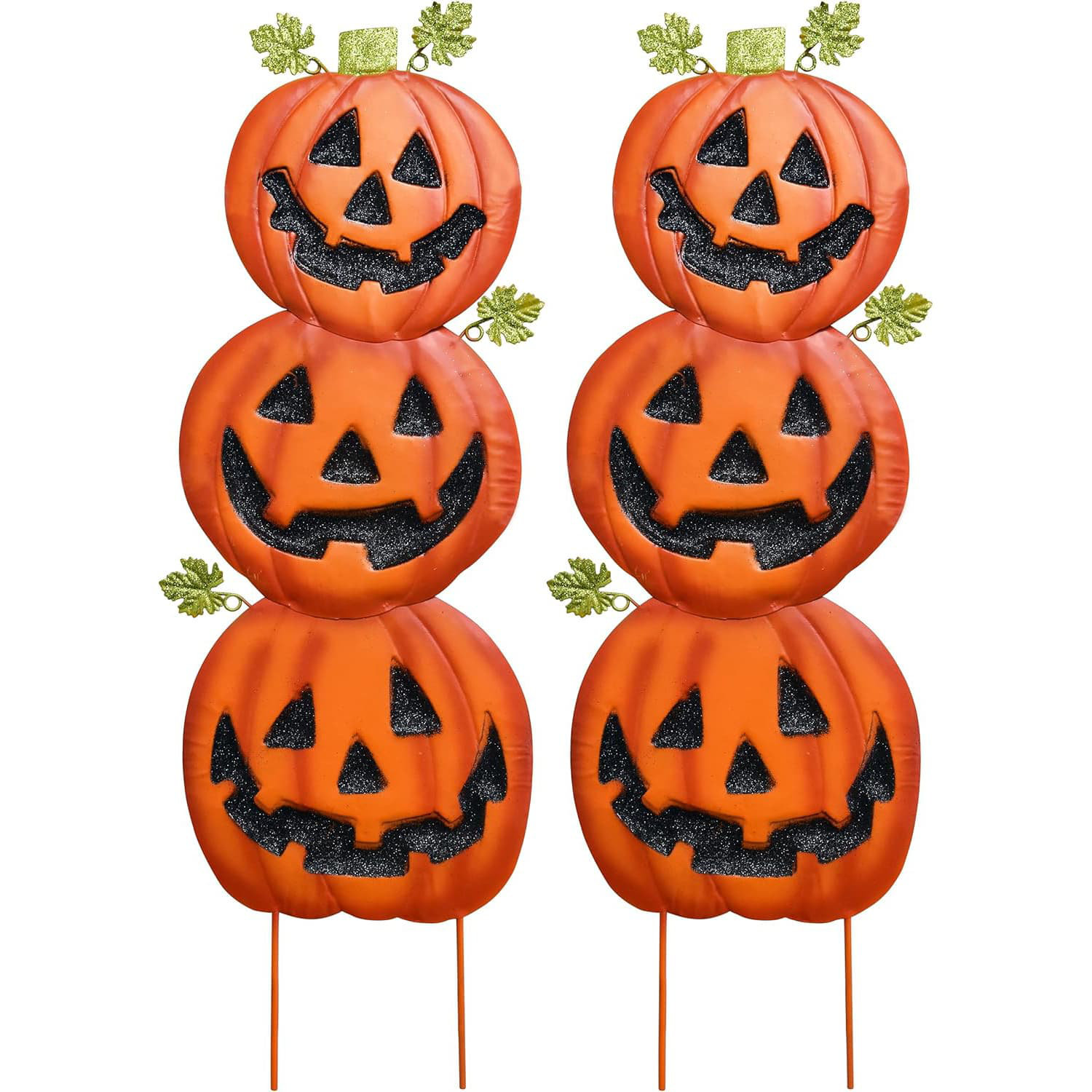 Ophelia & Co. 2-Pack Halloween Jack-O-Lantern Pumpkin Yard Stakes Decor ...