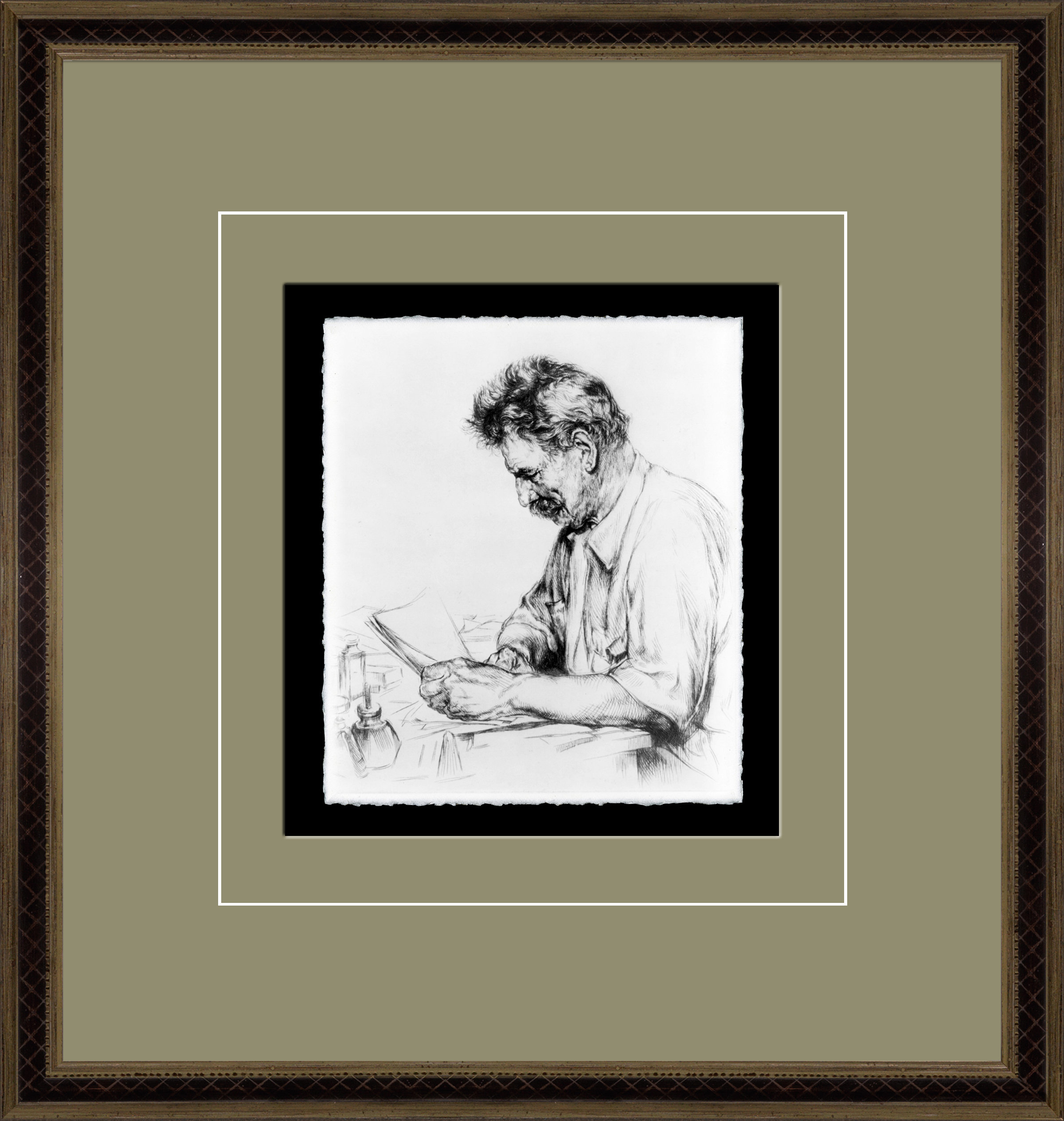 Wendover Art Group Albert Schweitzer - Picture Frame Drawing on Paper ...