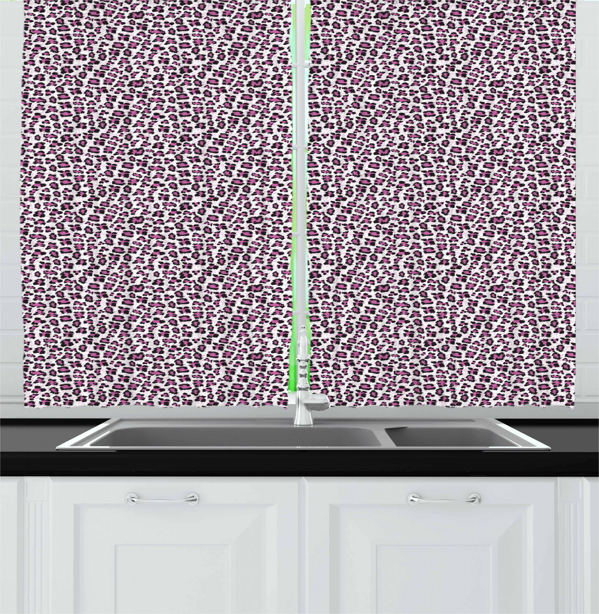 East Urban Home Leopard Print Kitchen Curtain | Wayfair