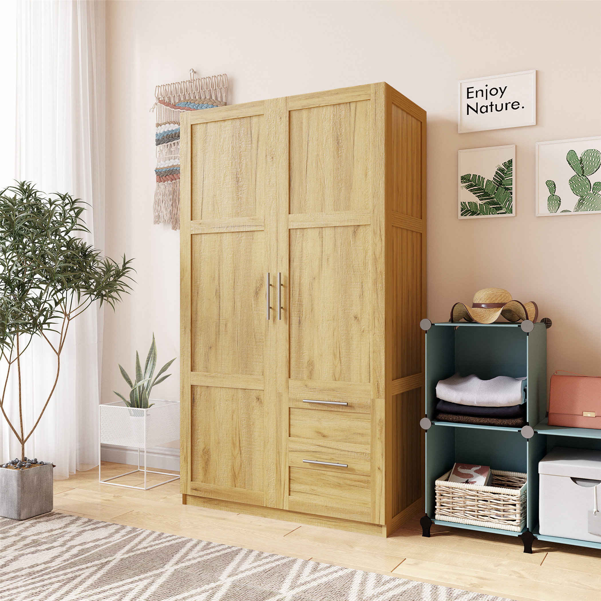 Loon Peak® Fetinja Accent Chest,High Wardrobe with 2 Doors, 2 Drawers ...