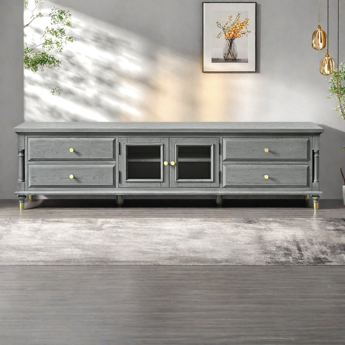 AWORET Light luxury high-end grey TV cabinet | Wayfair