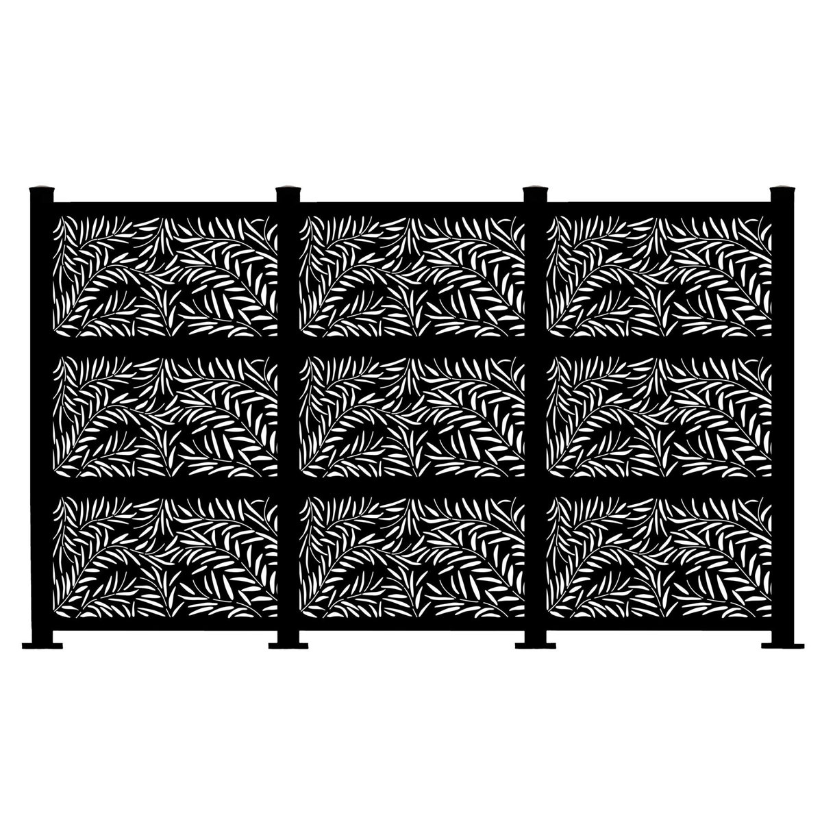 Porpora 6.5 ft. H x 12.5 ft. W Laser Cut Metal Privacy Screen Fence ...