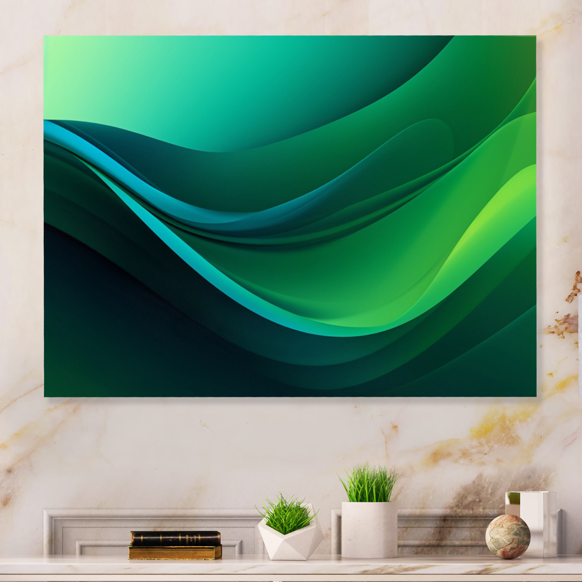 Wrought Studio™ Green Fractal Infinite Crests - Fractals Print on Metal ...