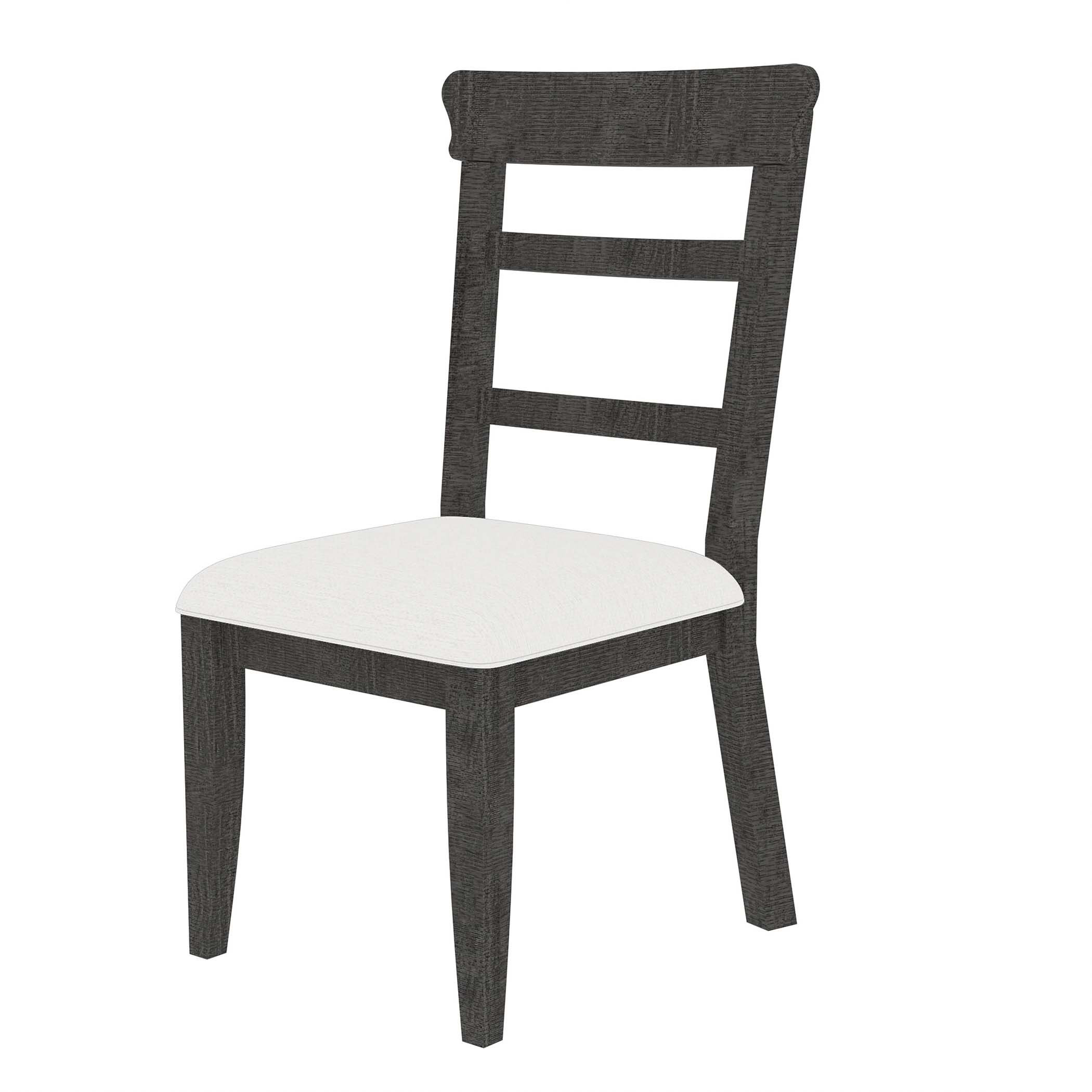 Gracie Oaks Upholstered Dining Chair with Wooden Ladder Back | Wayfair