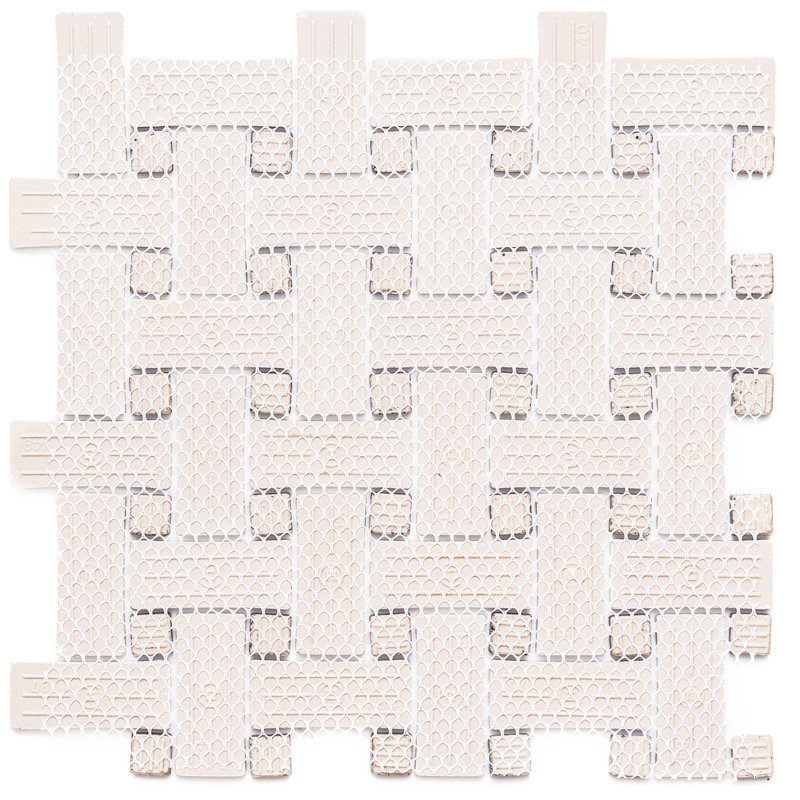 The Tile Life Ada 12'' x 12'' Basketweave Porcelain Mosaic Wall & Floor ...