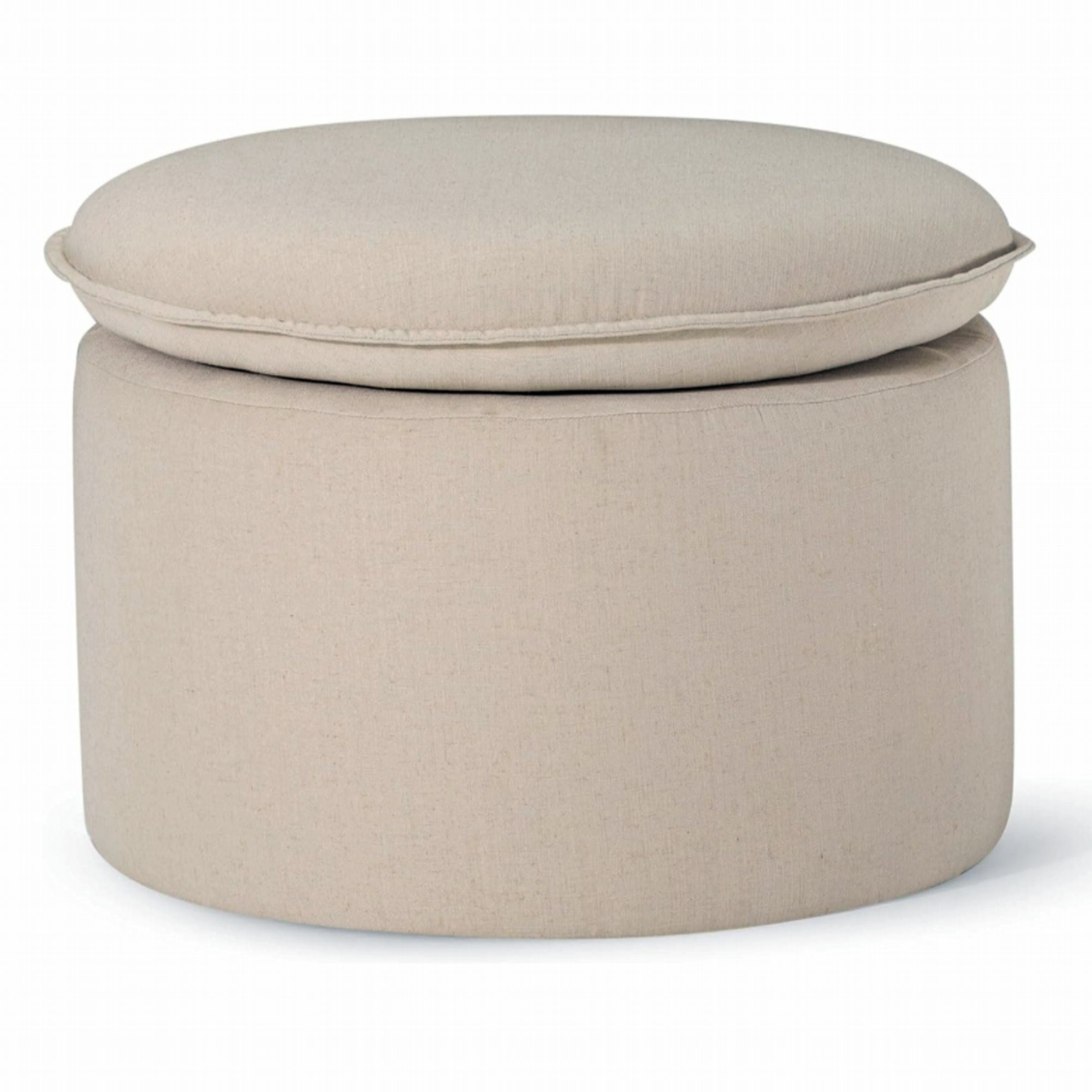 Wildon Home® Contemporary Large Round Upholstered Ottoman, Cushioned ...