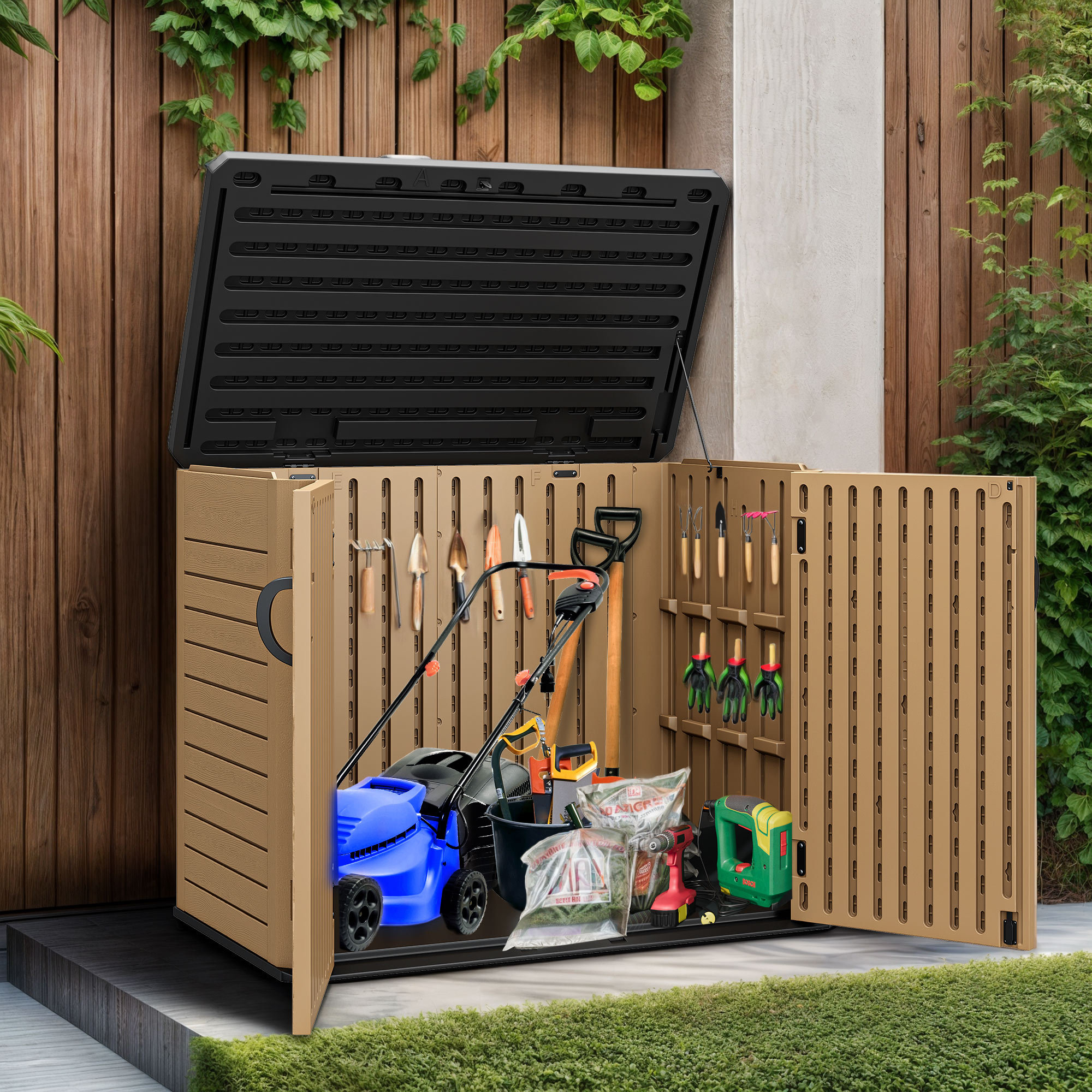 Edrosie Inc Crossbuck 4 ft. W x 2 ft. D Polyethylene Plastic Horizontal ...