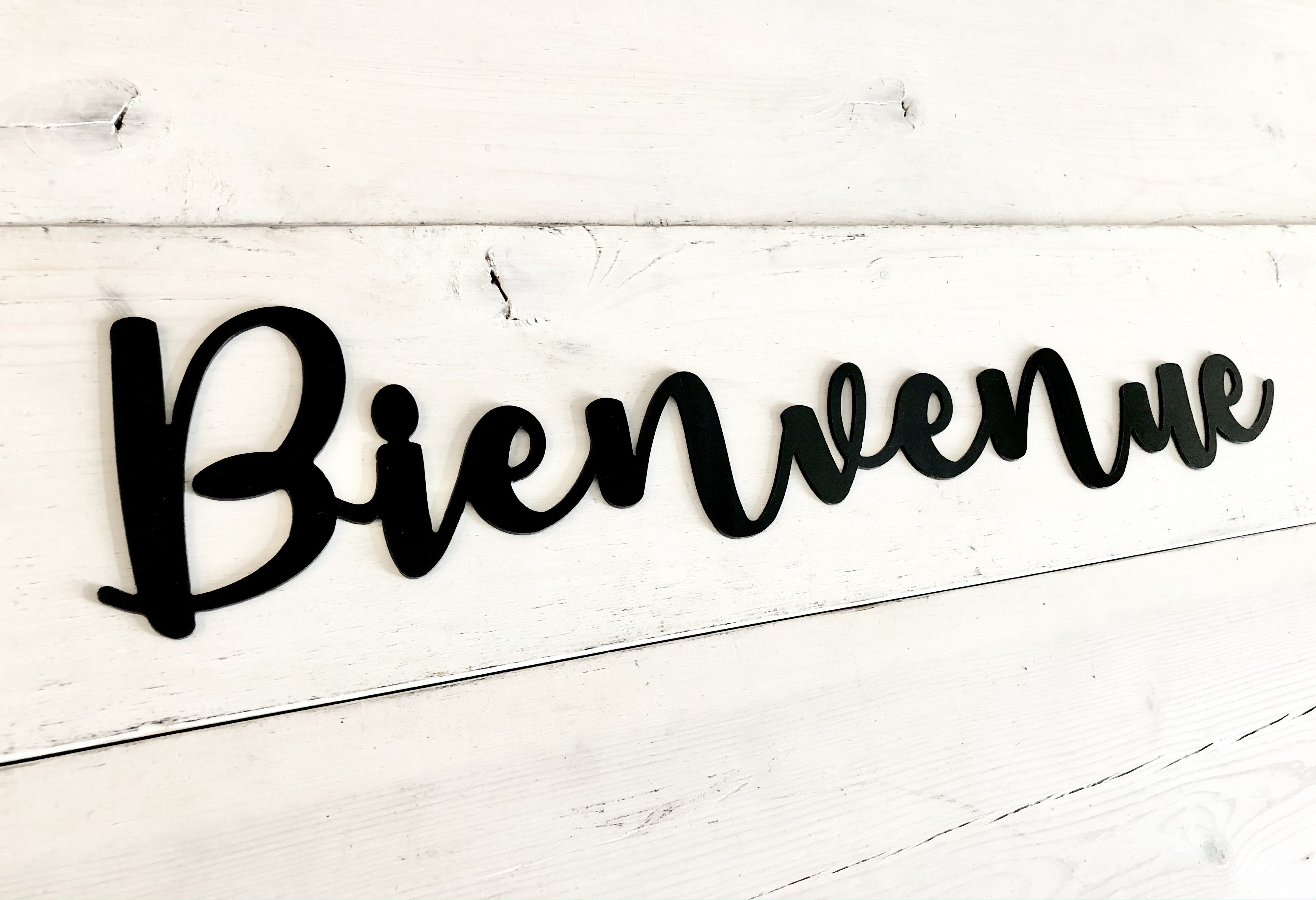 Trinx Rustic Script Metal Bienvenue Sign - Wayfair Canada
