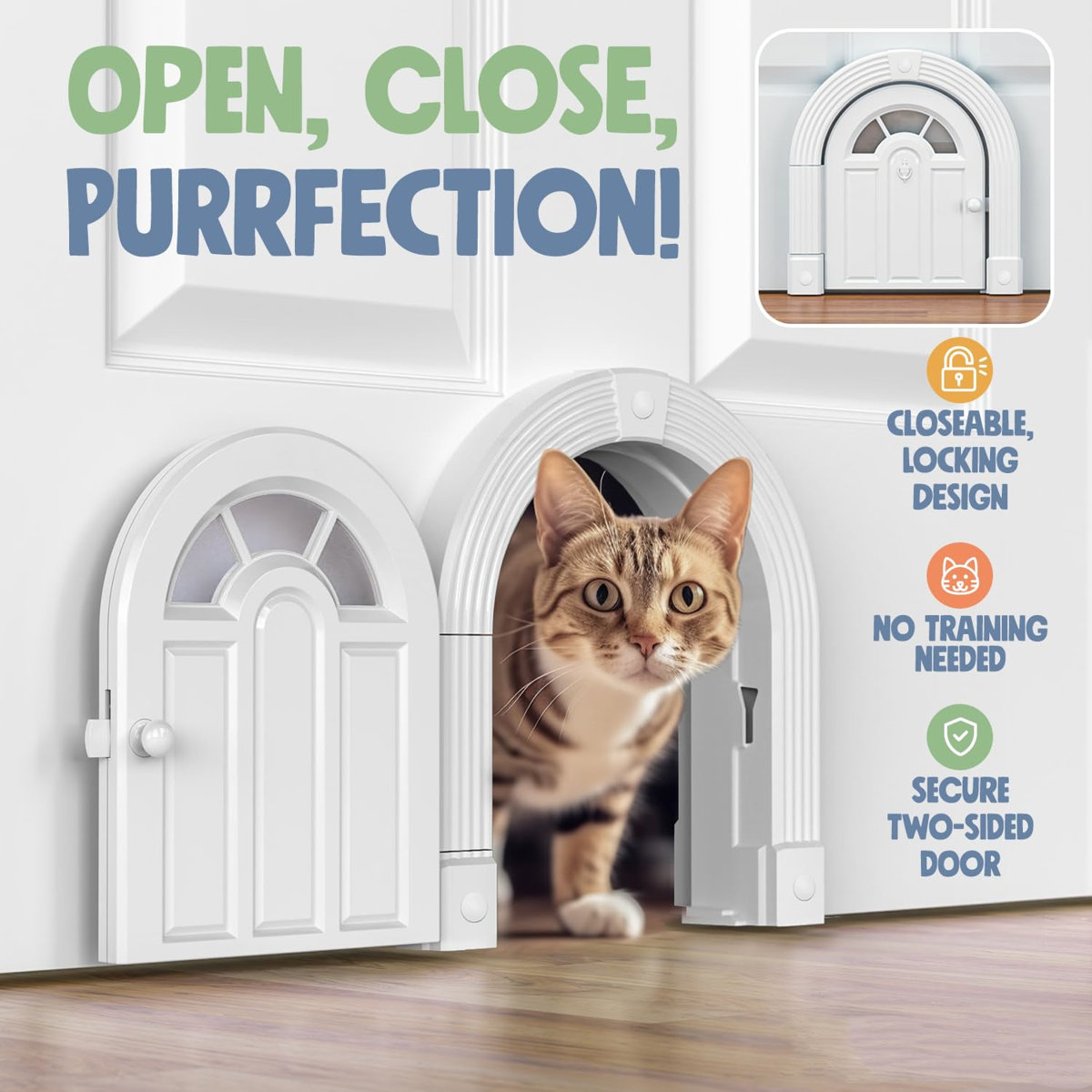 BBCPC Interior Cat Door - Simple Installation for Cats Up to 20 lbs ...