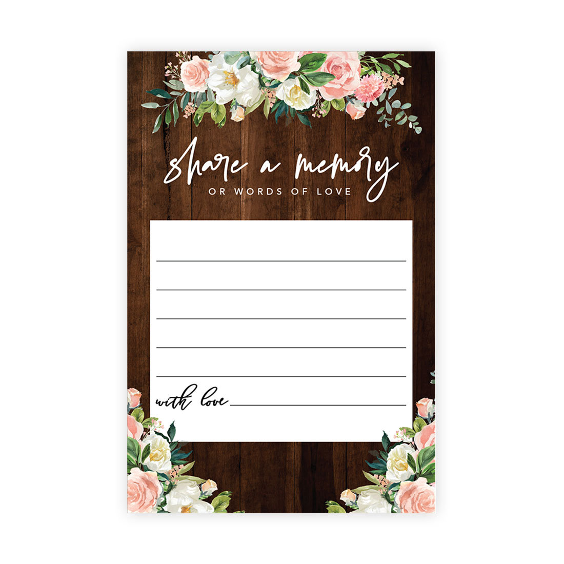 Koyal Wholesale Share A Memory Cards, Rustic Wood Spring Florals 4" X 6 ...