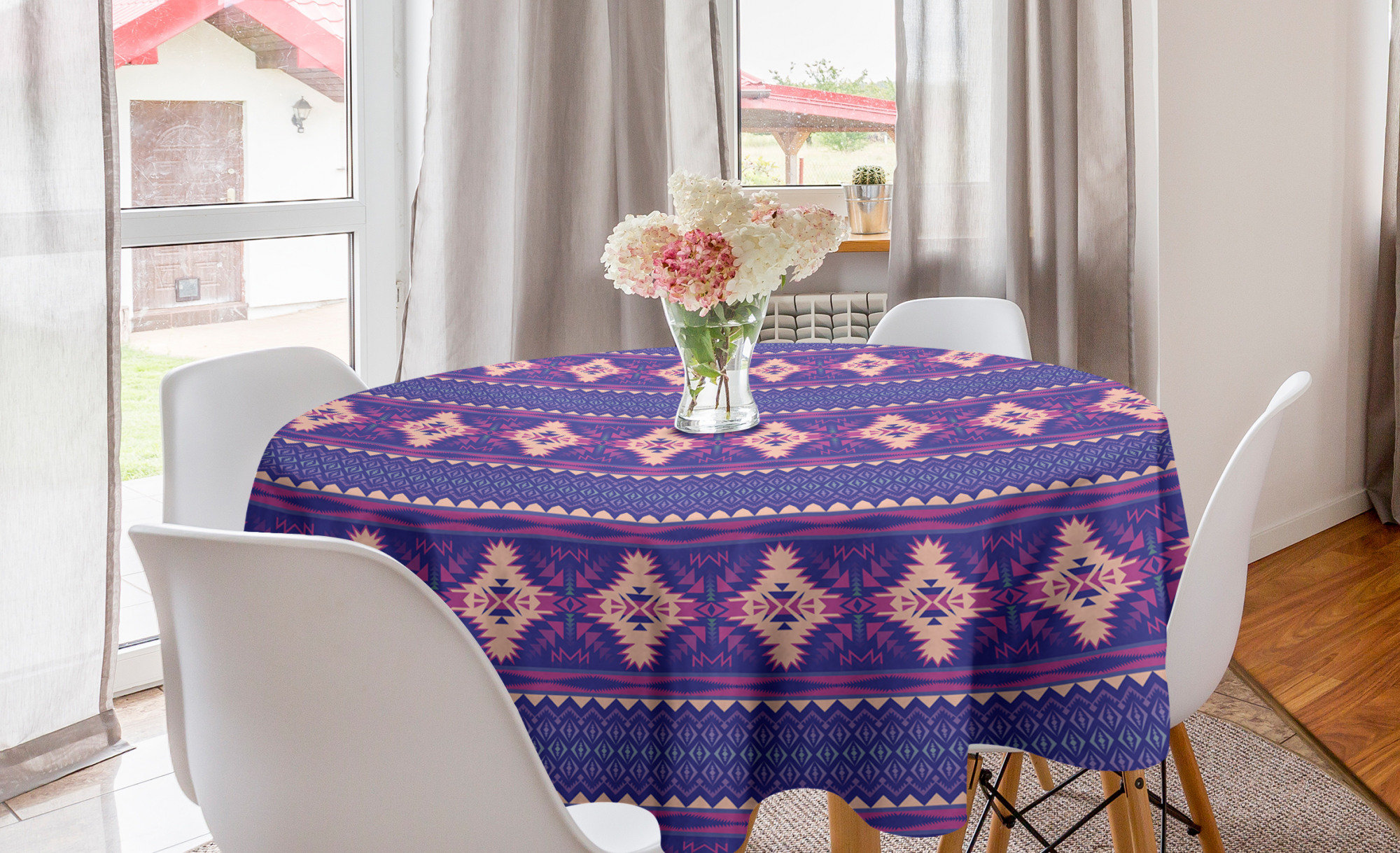 East Urban Home Aztec Round Tablecloth, Modern Inspire Print Of Mexican ...