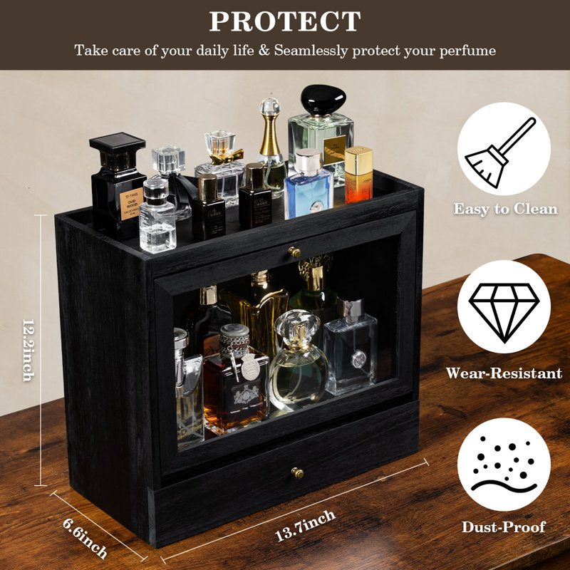 Emfogo Wooden Cologne Organizer For Men Multi-slide Tiers Of Standing ...