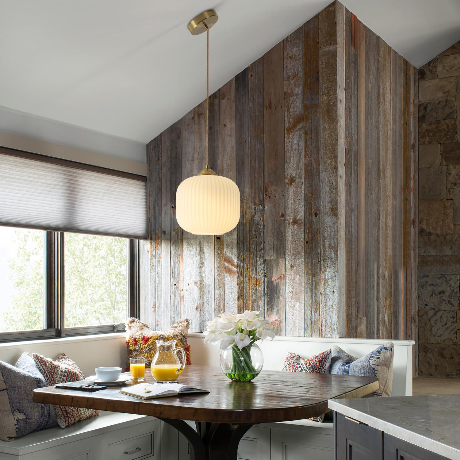 Mercer41 Lighting Mid Century 1-Light Globe Pendant Light Industrial ...