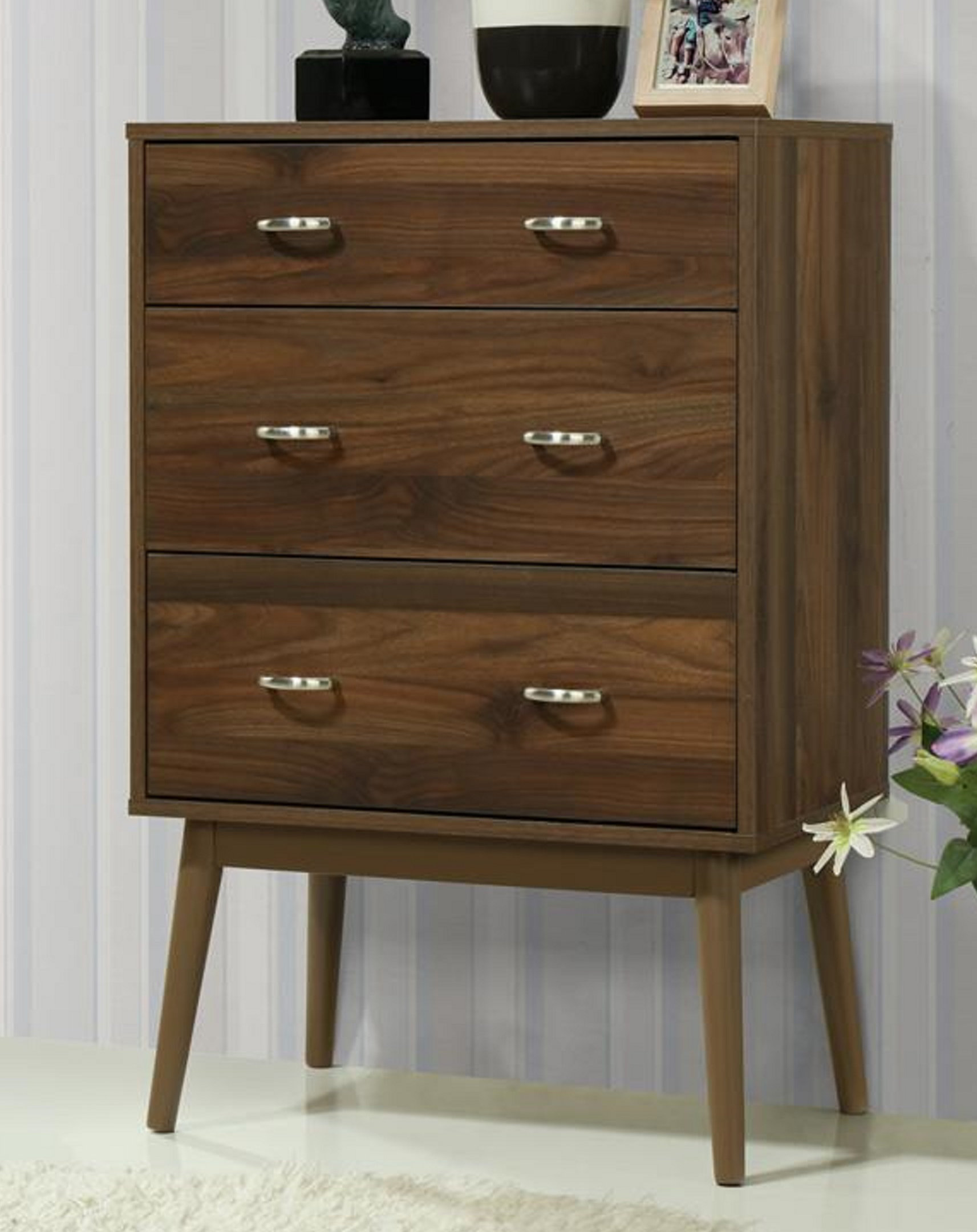 George Oliver Devos Midcentury 3 Drawer Chest & Reviews | Wayfair