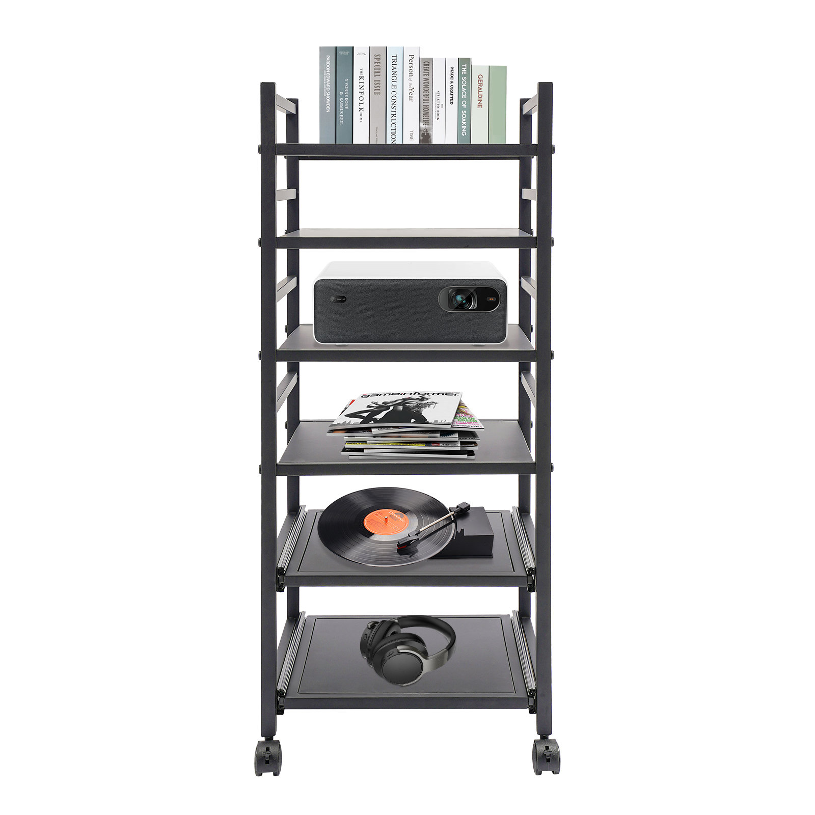 17 Stories 6-Tier Multi-purpose Storage Display Rack With Wheels | Wayfair