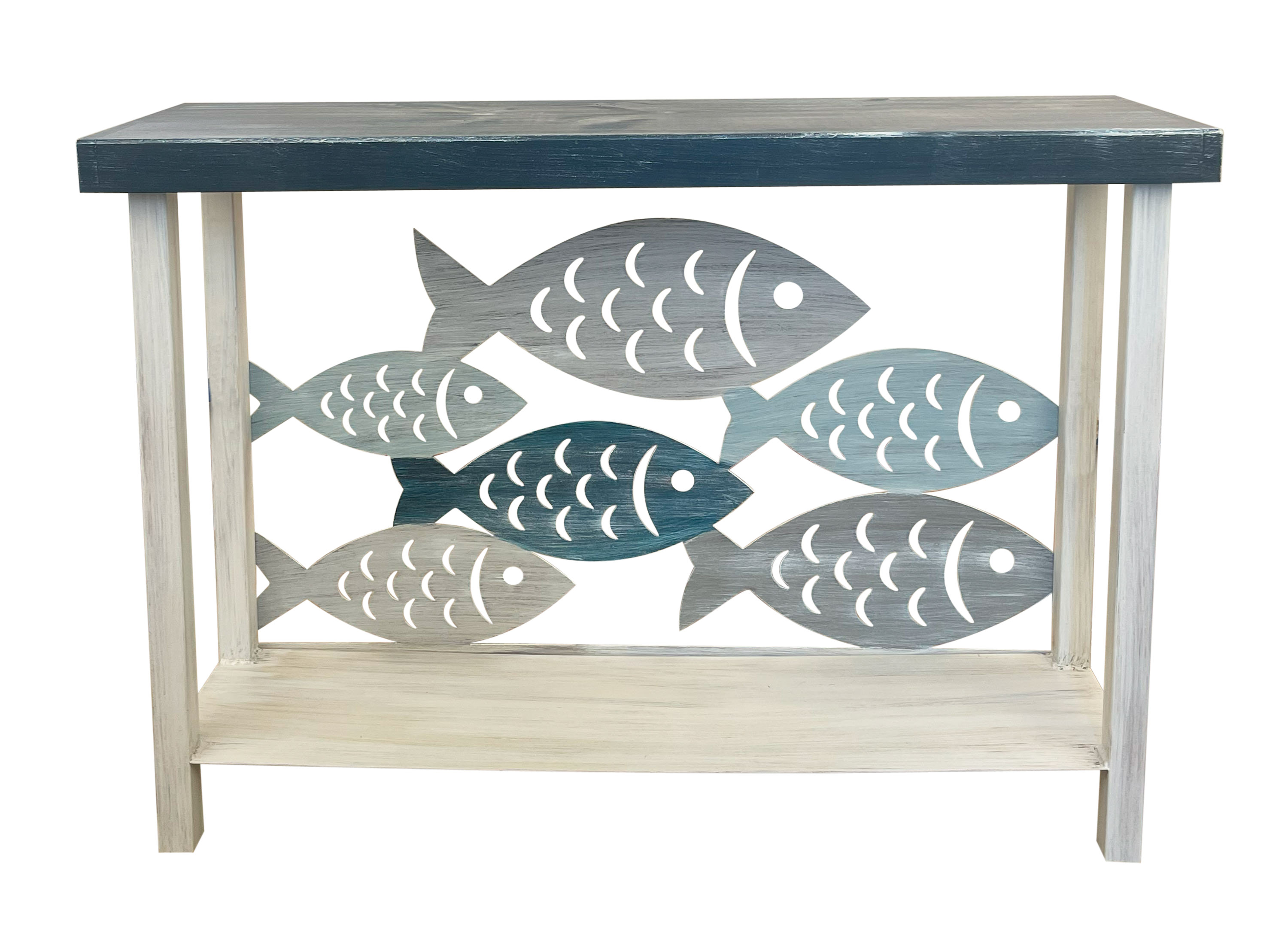 Beachcrest Home™ COTTAGE/NAUTICAL IRON RECTANGLE SOFA TABLE WITH SCHOOL ...