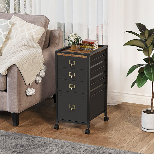 Ebern Designs Boose 4-Drawer Mobile Vertical Filing Cabinet | Wayfair