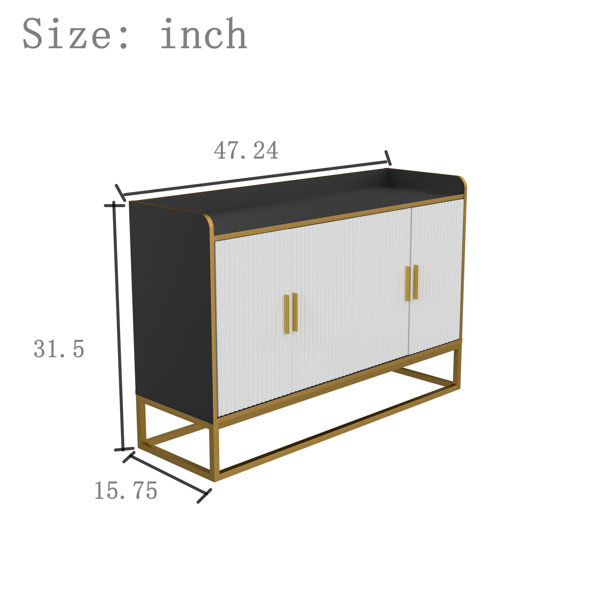 Mercer41 Helrike Sideboard with Metal Legs, Buffet Table, Dining ...