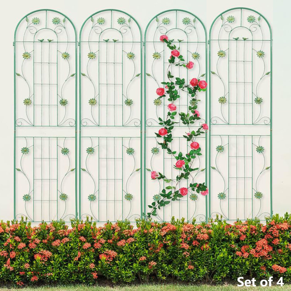 Red Barrel Studio® Jiu Green Trellis for Climbing Garden Plants, Iron ...