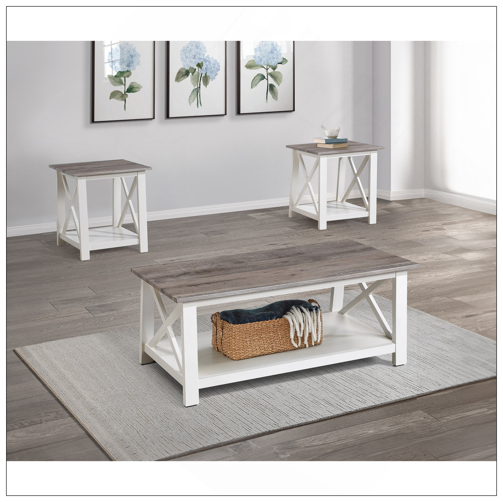 Corrigan Studio® Charming Wooden Living Room Furniture Set With Stylish ...