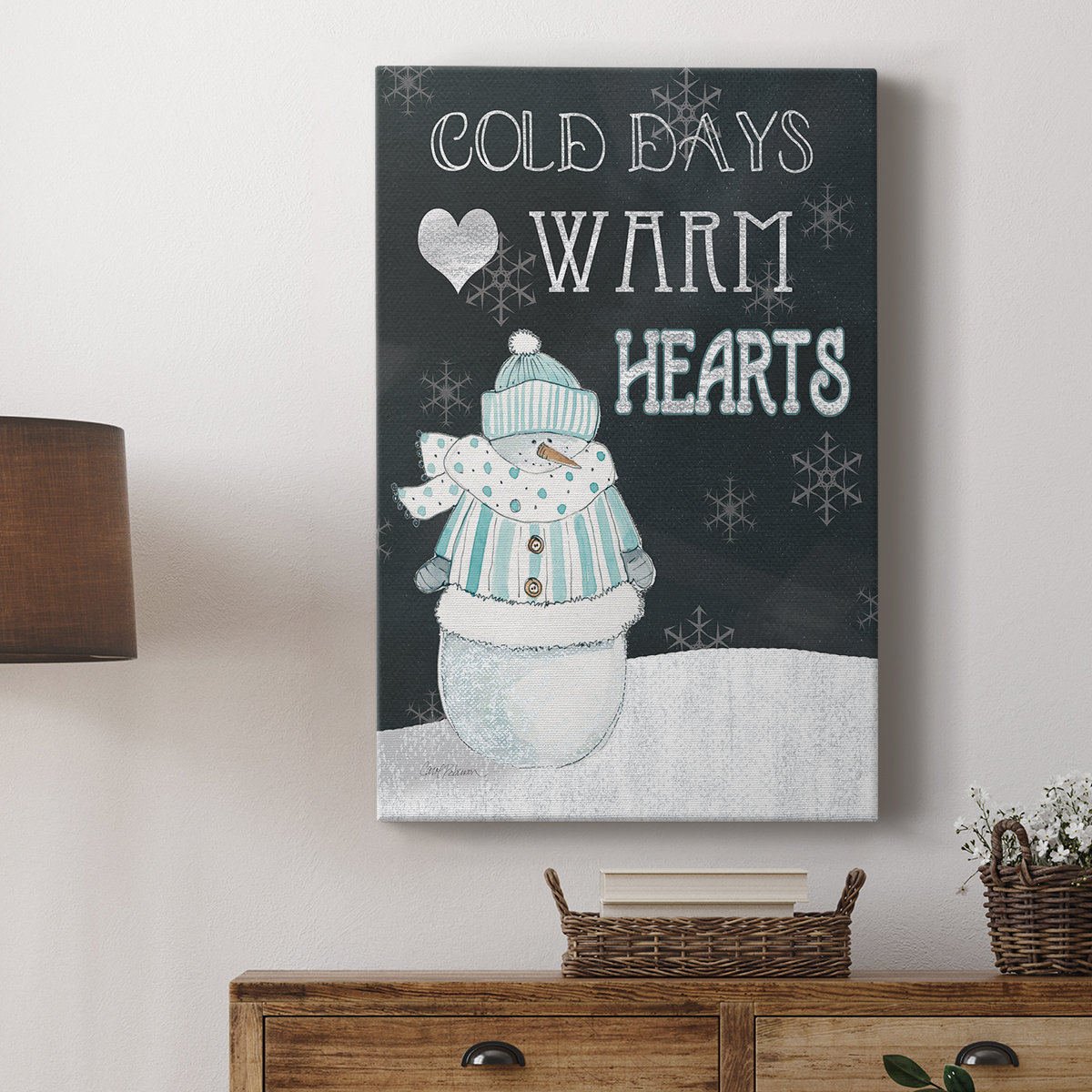 Latitude Run® Cold Days Warm Hearts -Gallery Wrapped Cavas | Wayfair